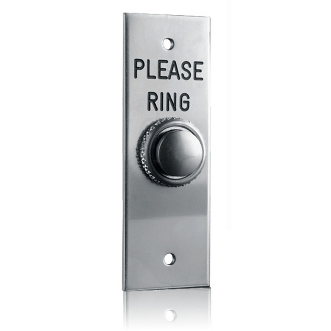 Satin Chrome Doorbell Please Ring Etsy