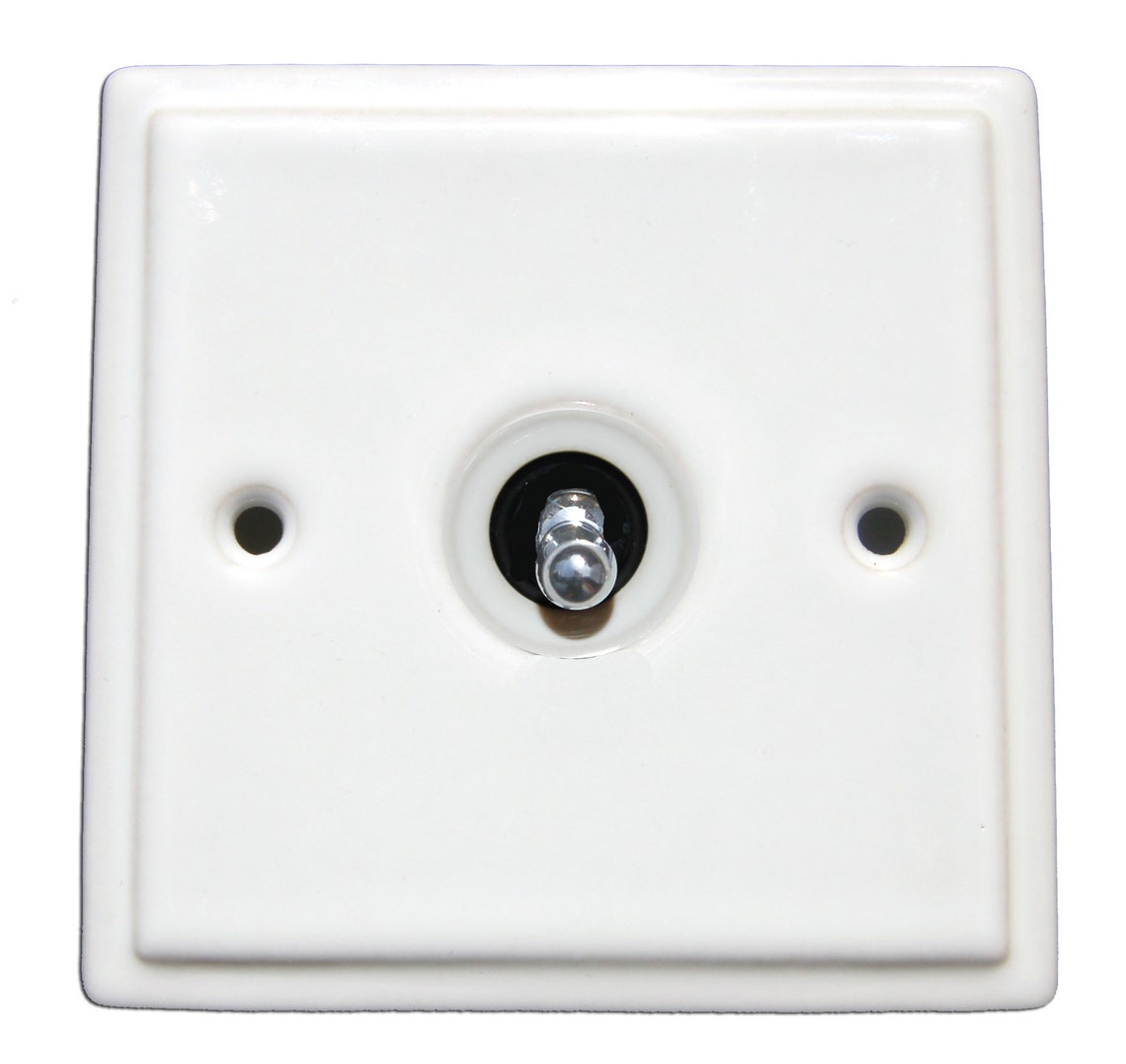 White Porcelain Single Toggle Switch - Etsy