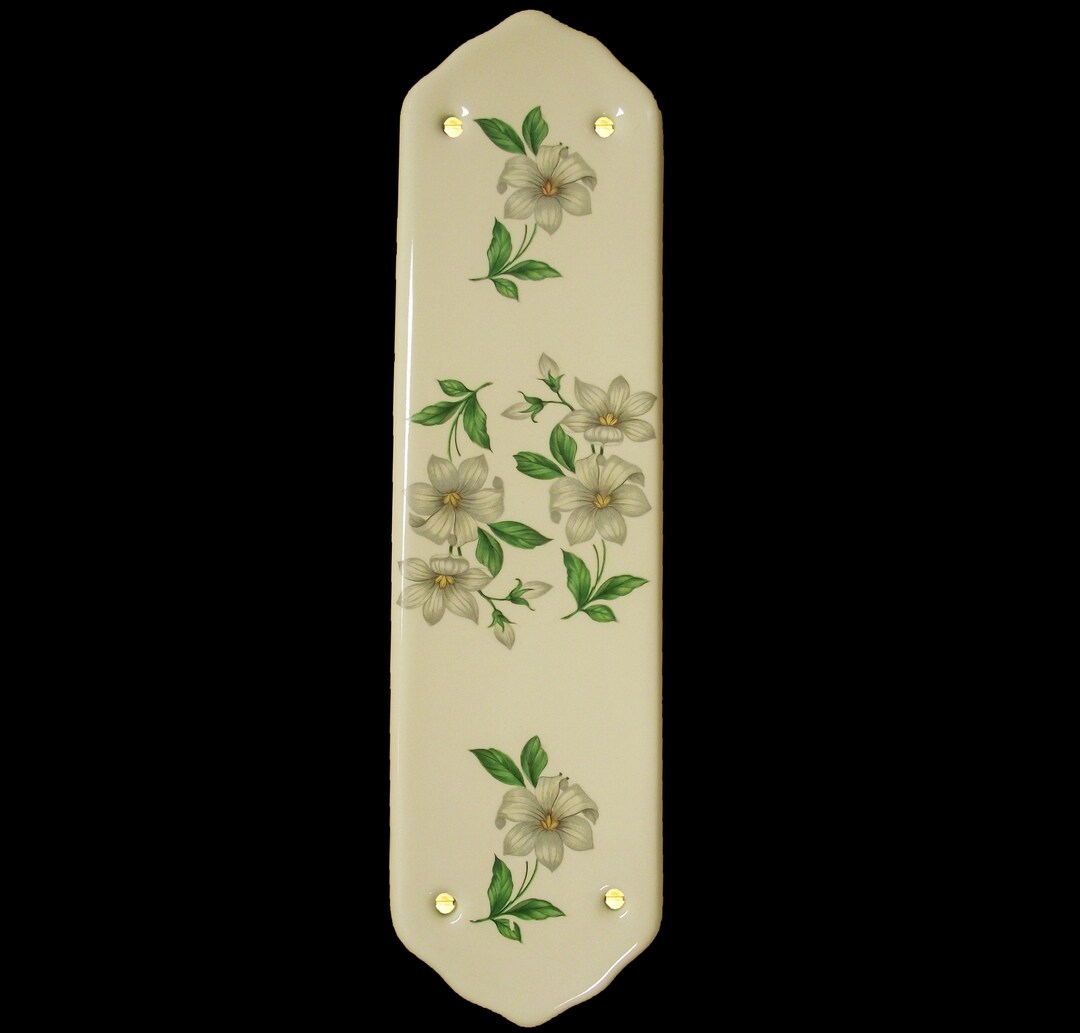 Ceramic Door Finger Plate Cream White Lilly Design (each) - Etsy