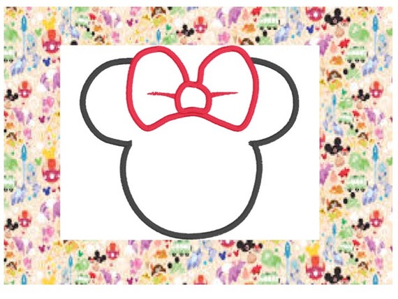 Minnie Mouse Ouline With Bow | Etsy