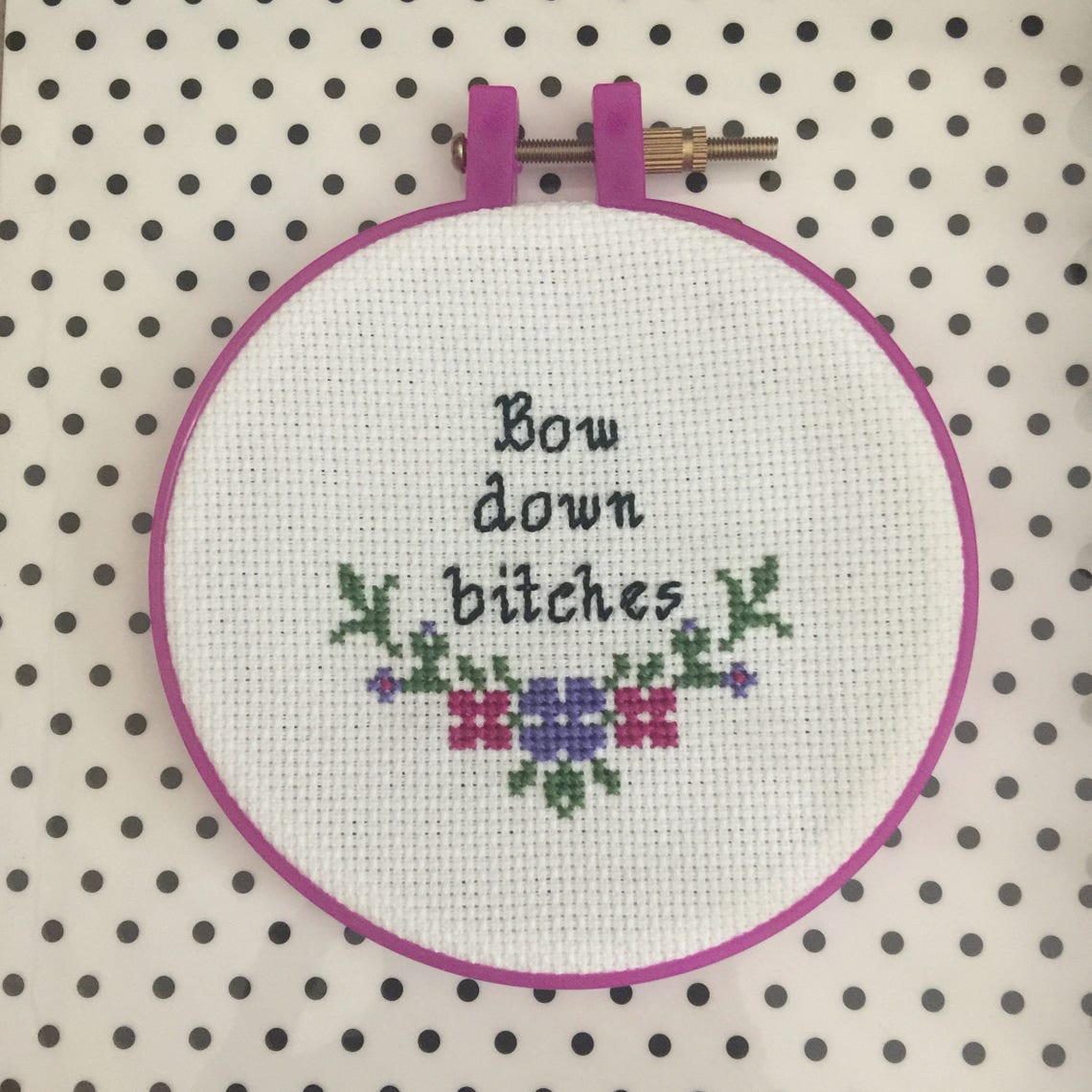 Funny Cross Stitch Pattern PDF Download bow Down | Etsy