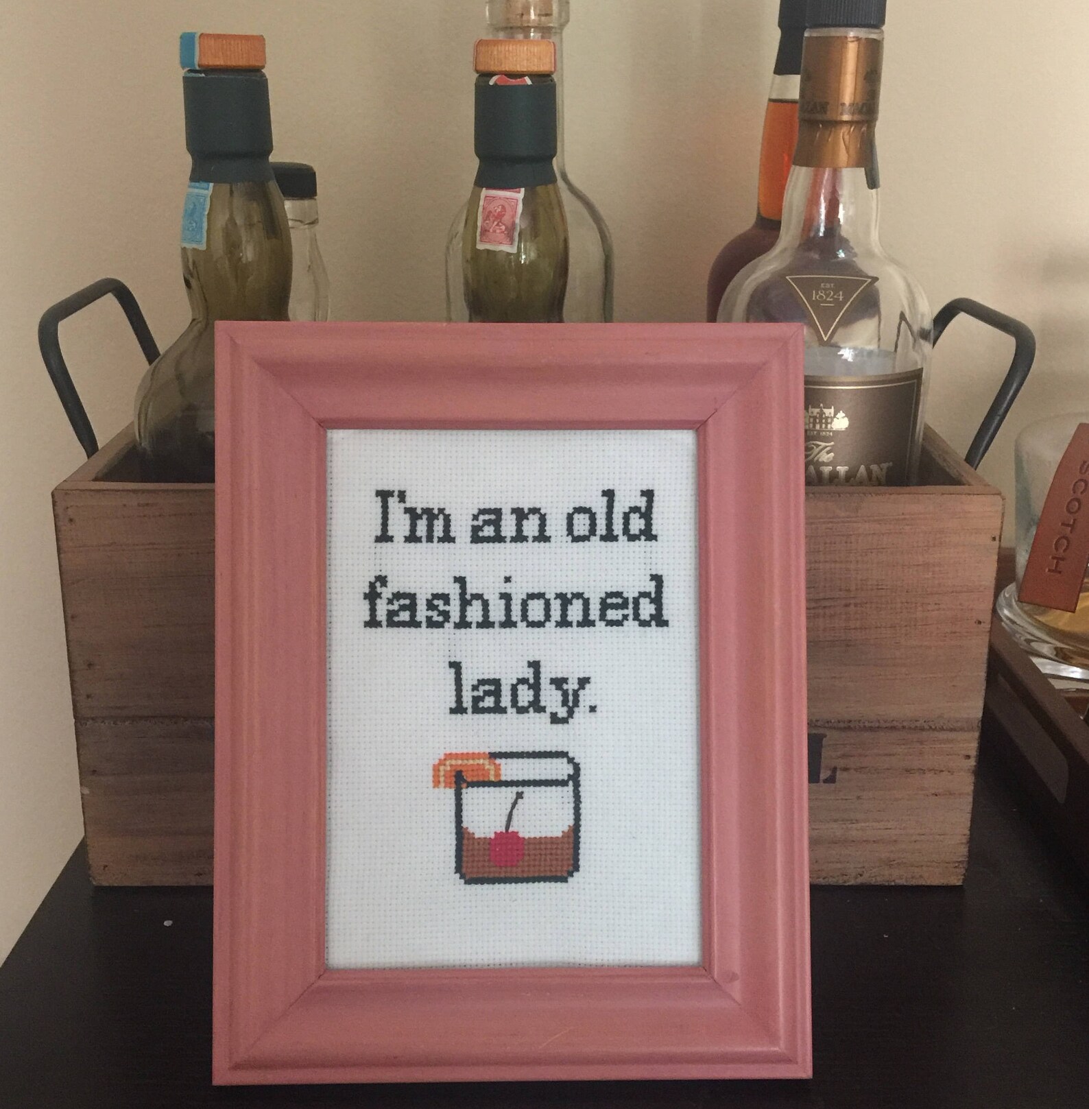 Tipsy Cross Stitch Pattern i'm an Old Fashioned - Etsy