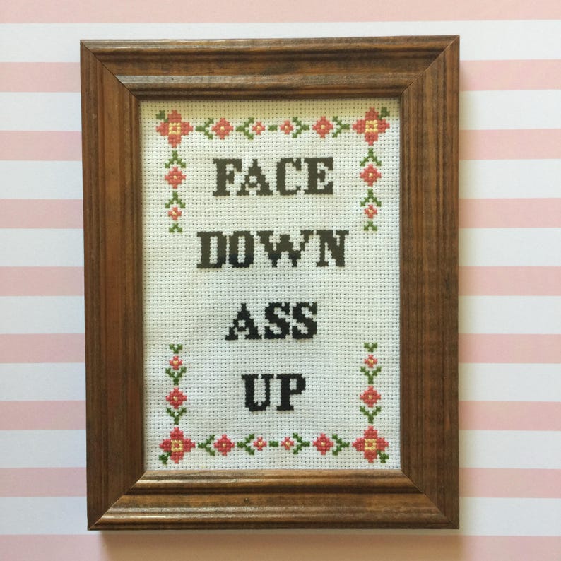 Dirty Cross Stitch Pattern - "face Down, Ass Up" - PDF Download - Great ...