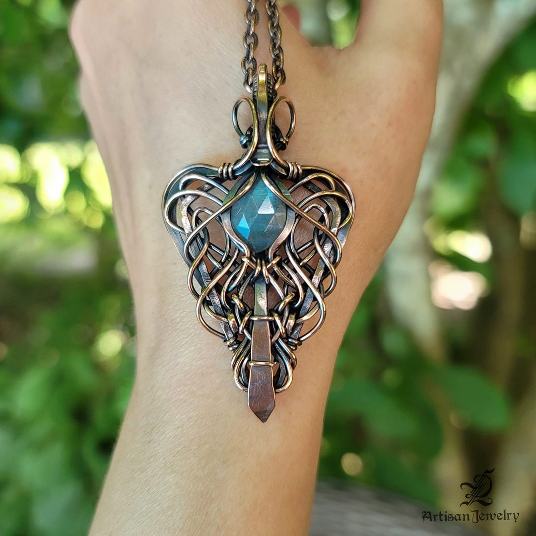 Anduril: Unique Handmade Elven Statement Talisman Pendant Necklace With ...