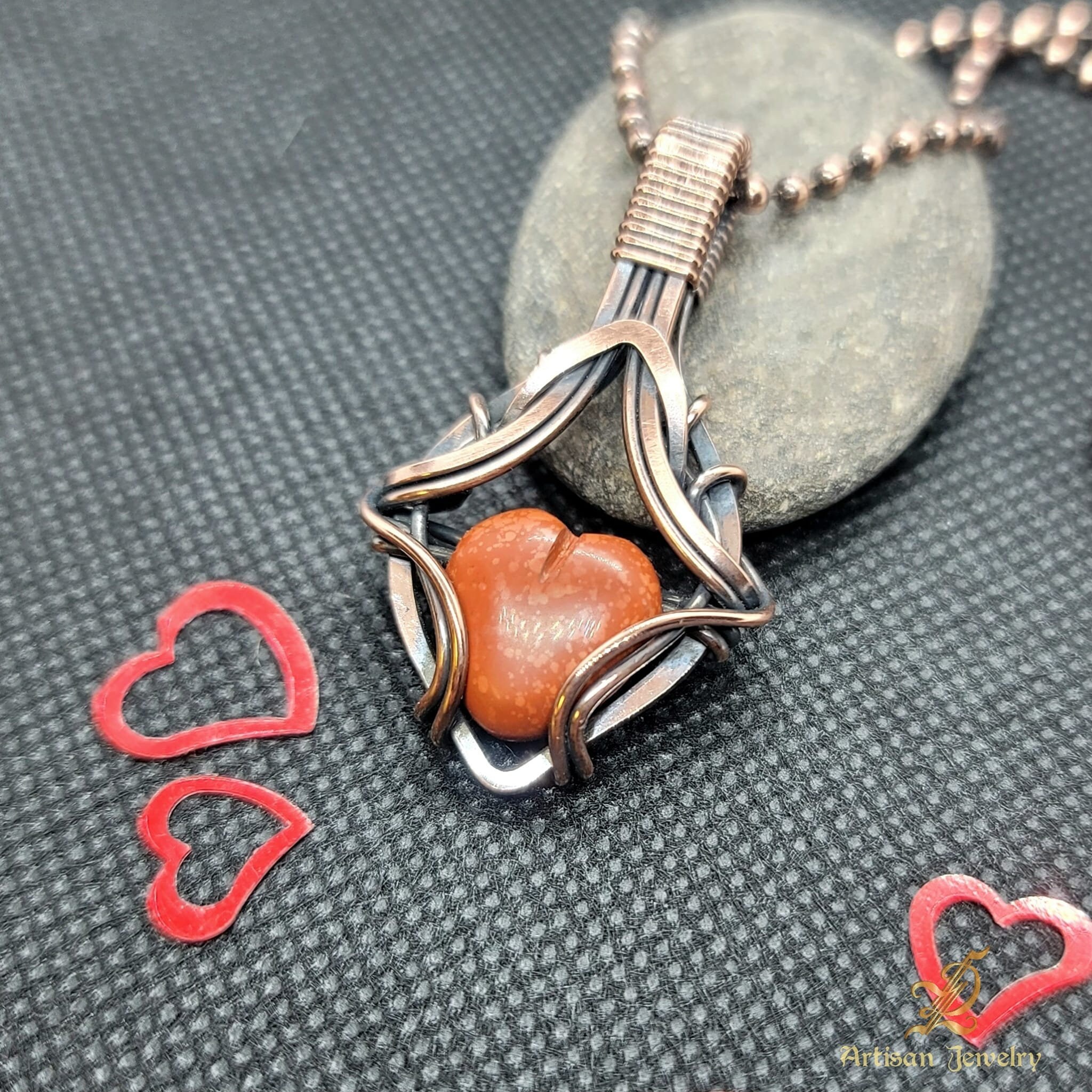 Unique Handmade Healing Talisman Heart Natural Jasper Crystal Talisman ...
