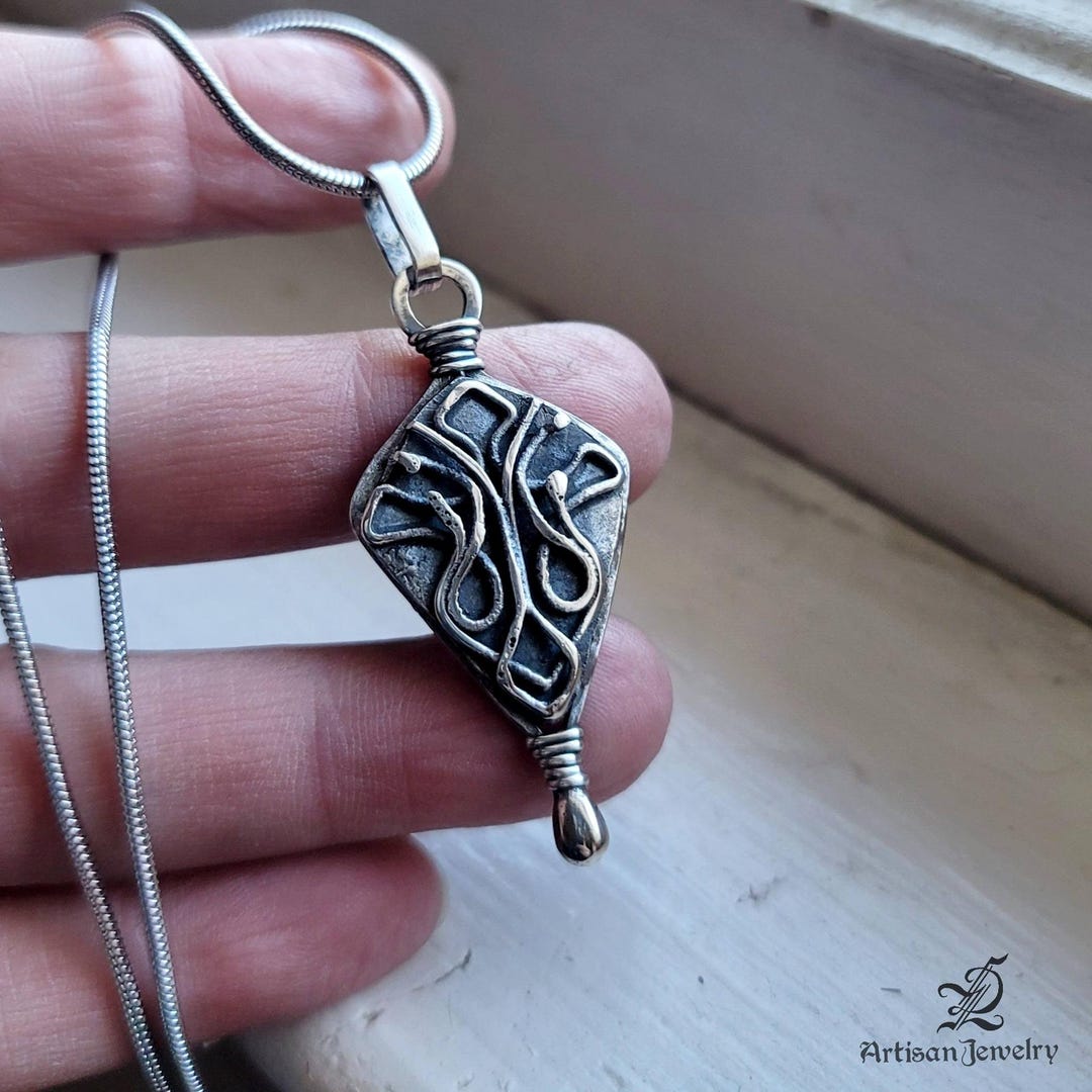 Isidor: Unique Handmade Rustic Gothic Talisman Pendant Necklace in ...