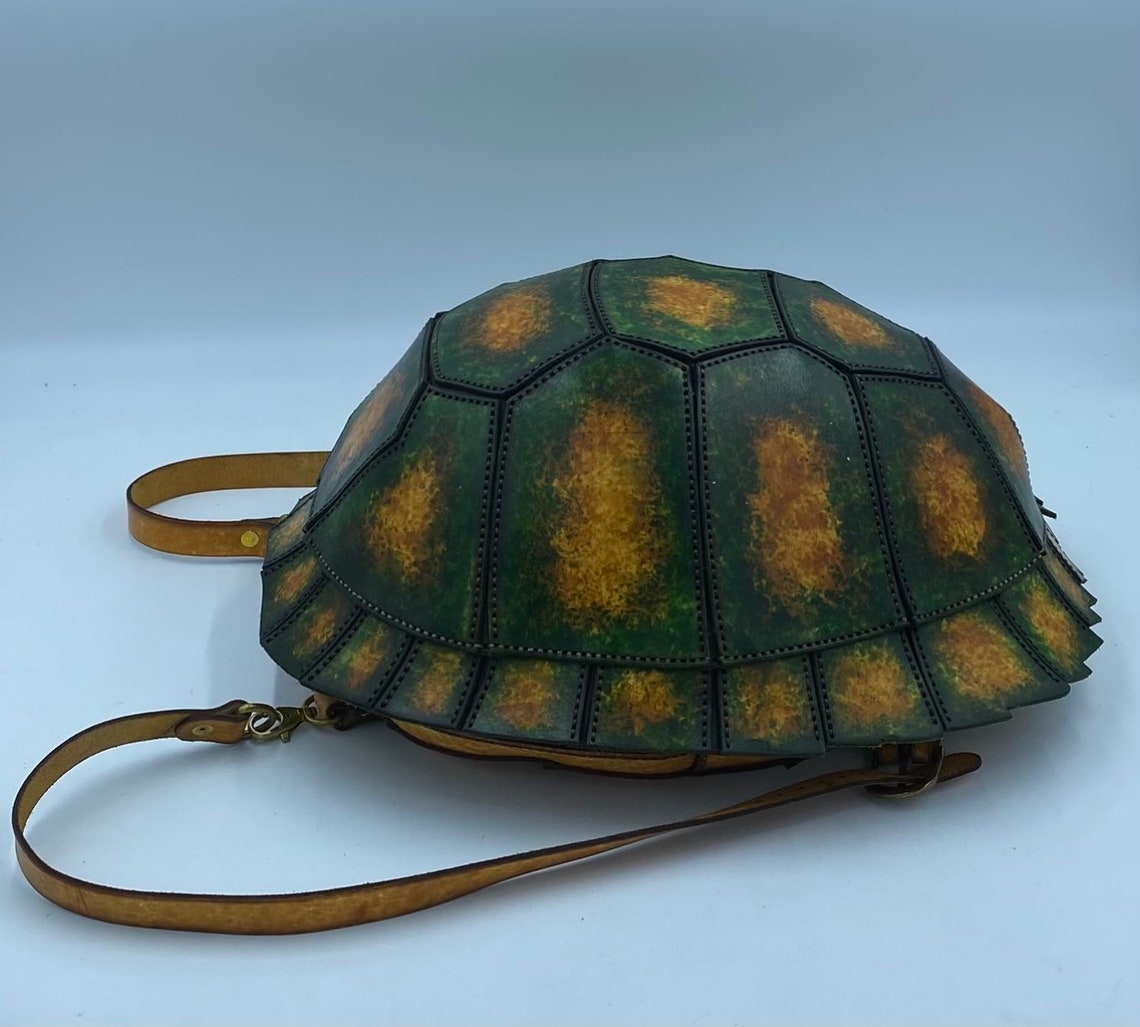 Leather Turtle Backpack Bag Purse Tortoise - Etsy