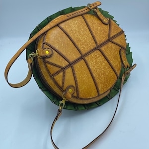 Leather Turtle Backpack Bag Purse Tortoise Small - Etsy