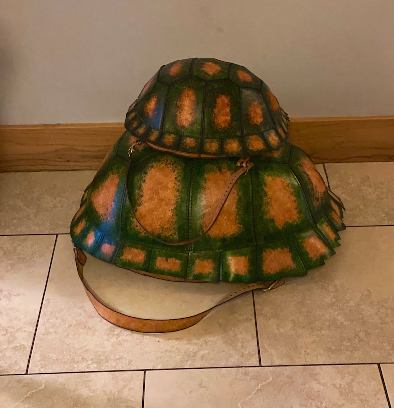 XL Extra Large Leather Turtle Tortoise Backpack Bag Purse | Etsy