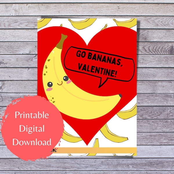 Banana Valentine Cards - Etsy