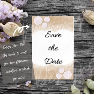 Sand Dollar Beachy Border PNG, DIY Invitation Elements, Thank You Notes ...