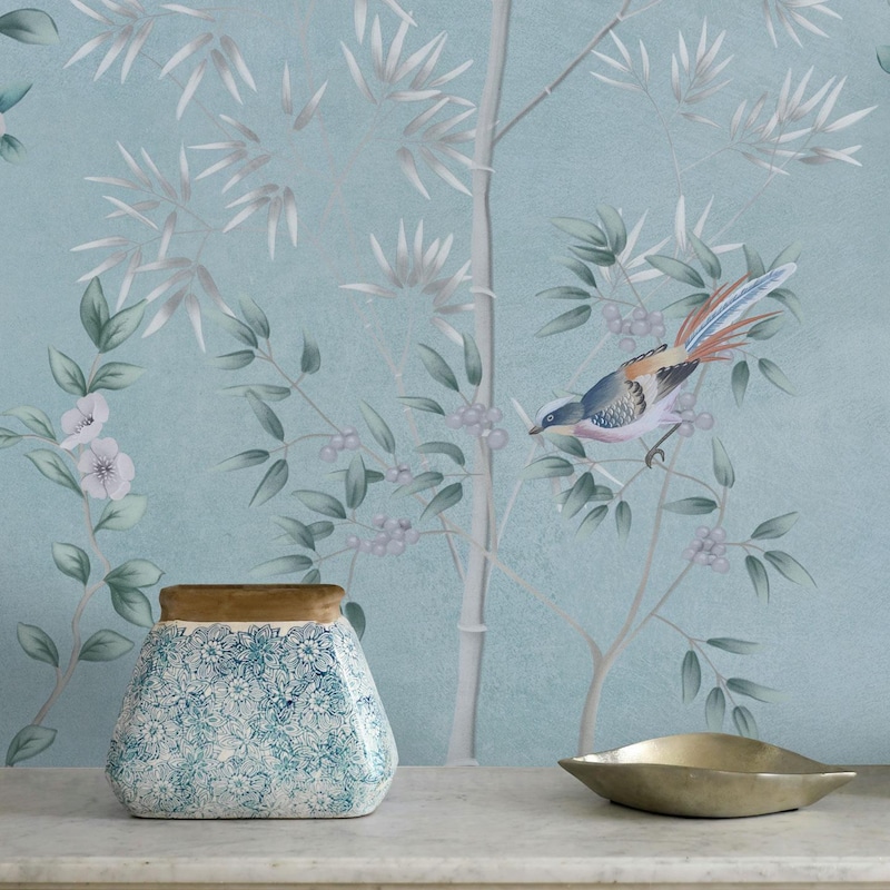 Blue Bird Wall Mural - Etsy