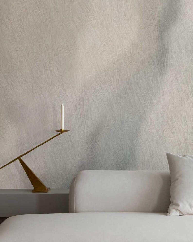 Beige Abstract Silk Texture Wallpaper Roll, Neutral Minimal Interior ...