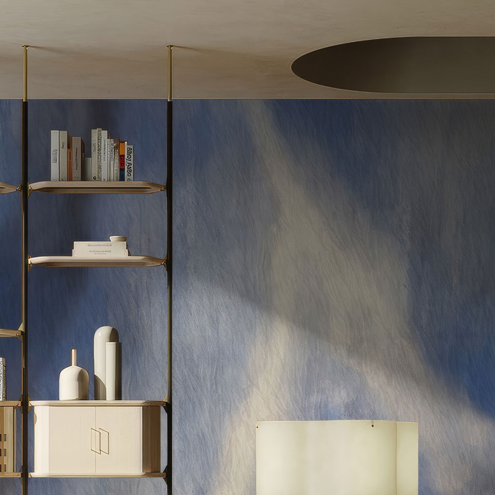 Blue Abstract Plaster Wallpaper, Wall Mural, Removable and Rental ...