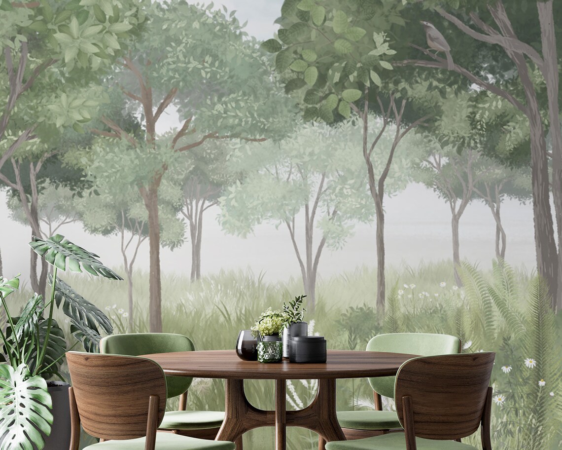 Forest Wallpaper Kids Forest Wallpaper Forest Landscape - Etsy