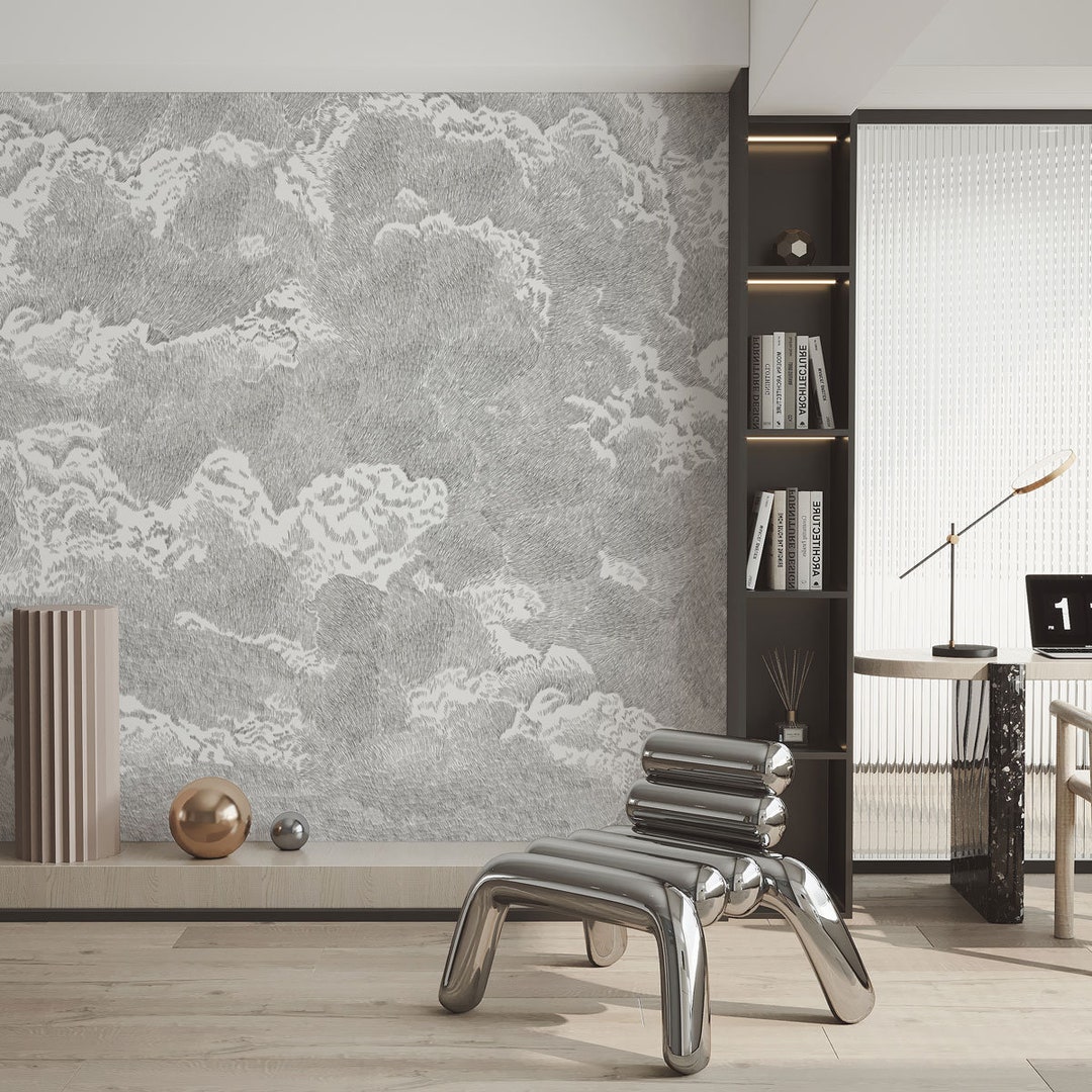 Floating Clouds Wallpaper, Modern Abstract Wall Covering, Sky Wallpaper ...