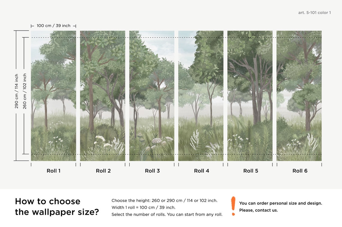 Forest Wallpaper Kids Forest Wallpaper Forest Landscape - Etsy