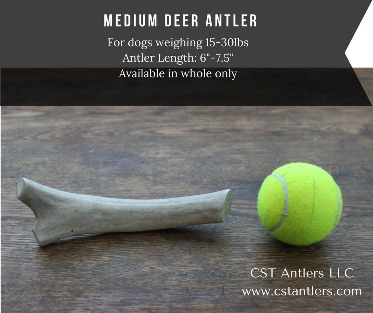 Medium Deer Antler Dog Bone - Made in USA - Natural Dog Chew - Etsy
