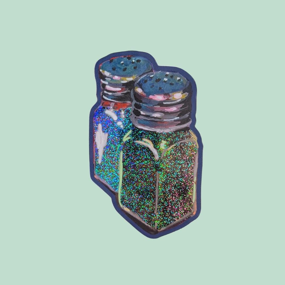 STICKER - Sparkly Salt and Pepper Shakers - Waterproof Laptop ...