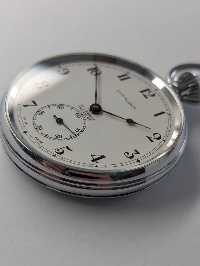 Vintage Excalibur Swiss 17 Jewel Incabloc Pocket Watch - Etsy