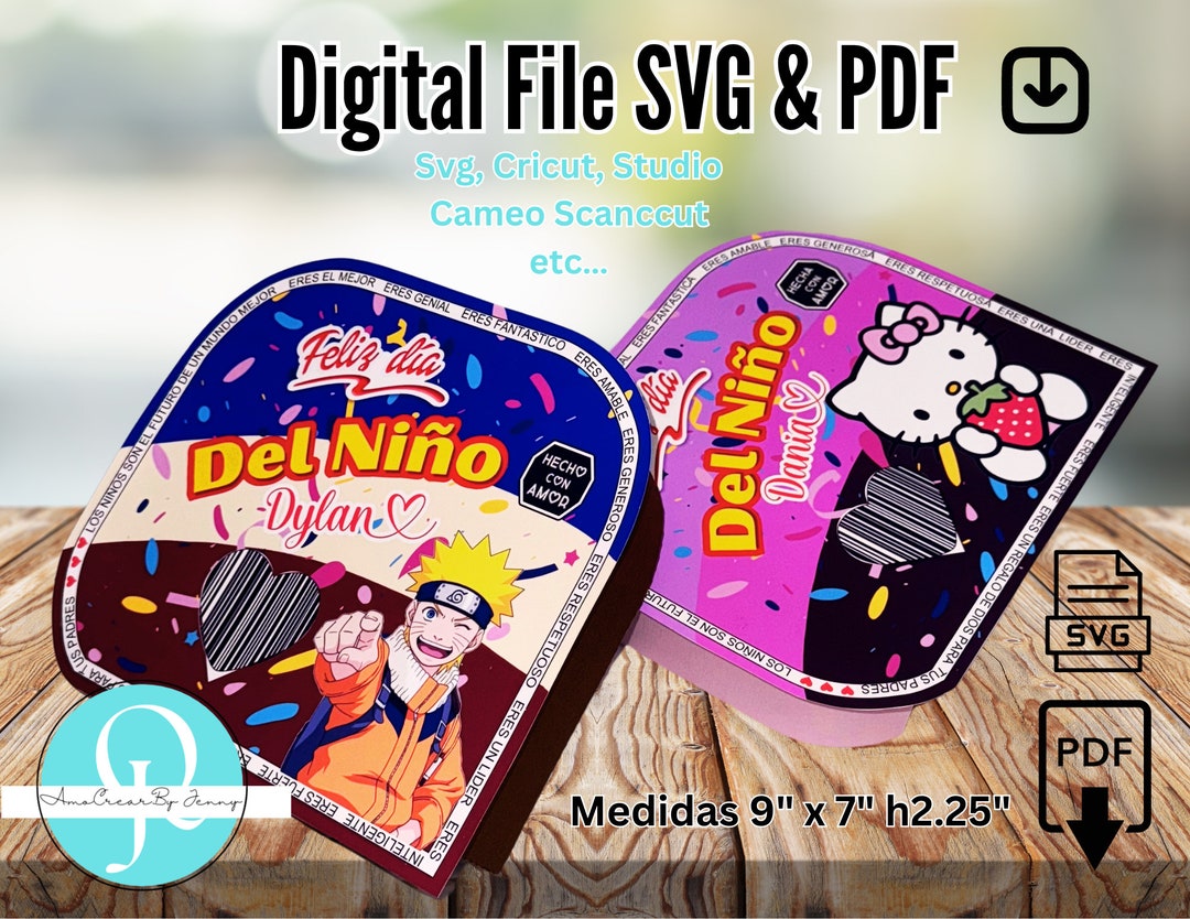CAJA DUVALIN / SVG / Pdf / 2 colores / dia del niño / cumpleaños ...