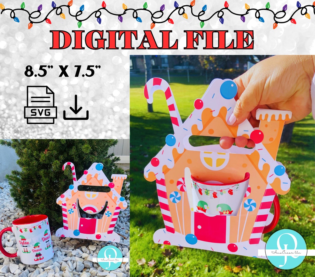 Mug Holder, Christmas Mug Holder, SVG Cricut, Cameo Studio, Scan Cut ...