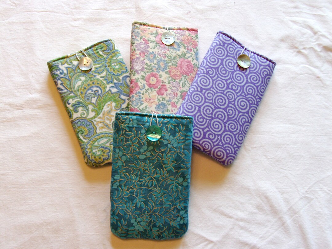 Padded Cell Phone Sleeve: Floral Fabric Phone Pouch - Etsy