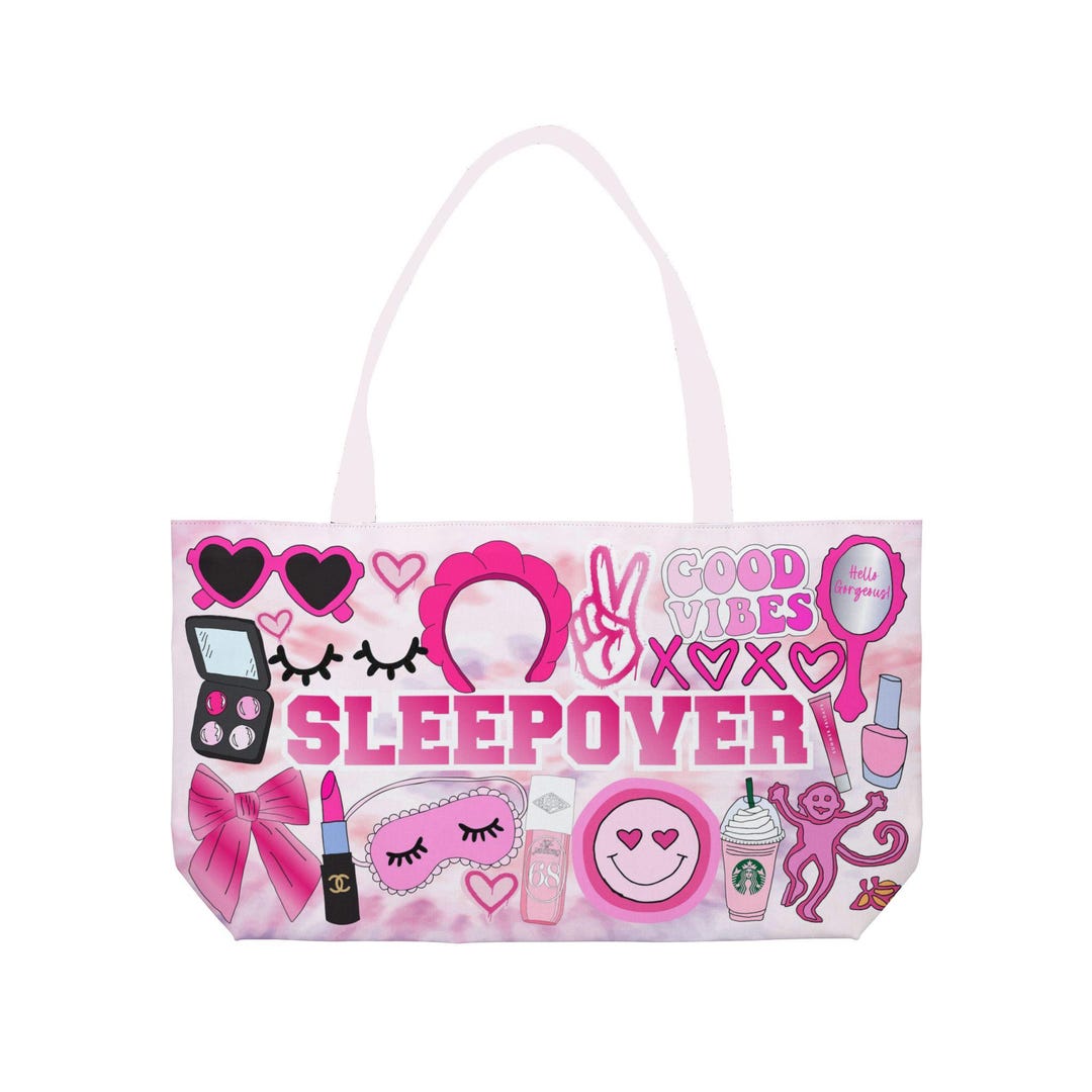 Sleepover Fuzzy Tote Bag | Custom | Personalized | Travel Bag ...