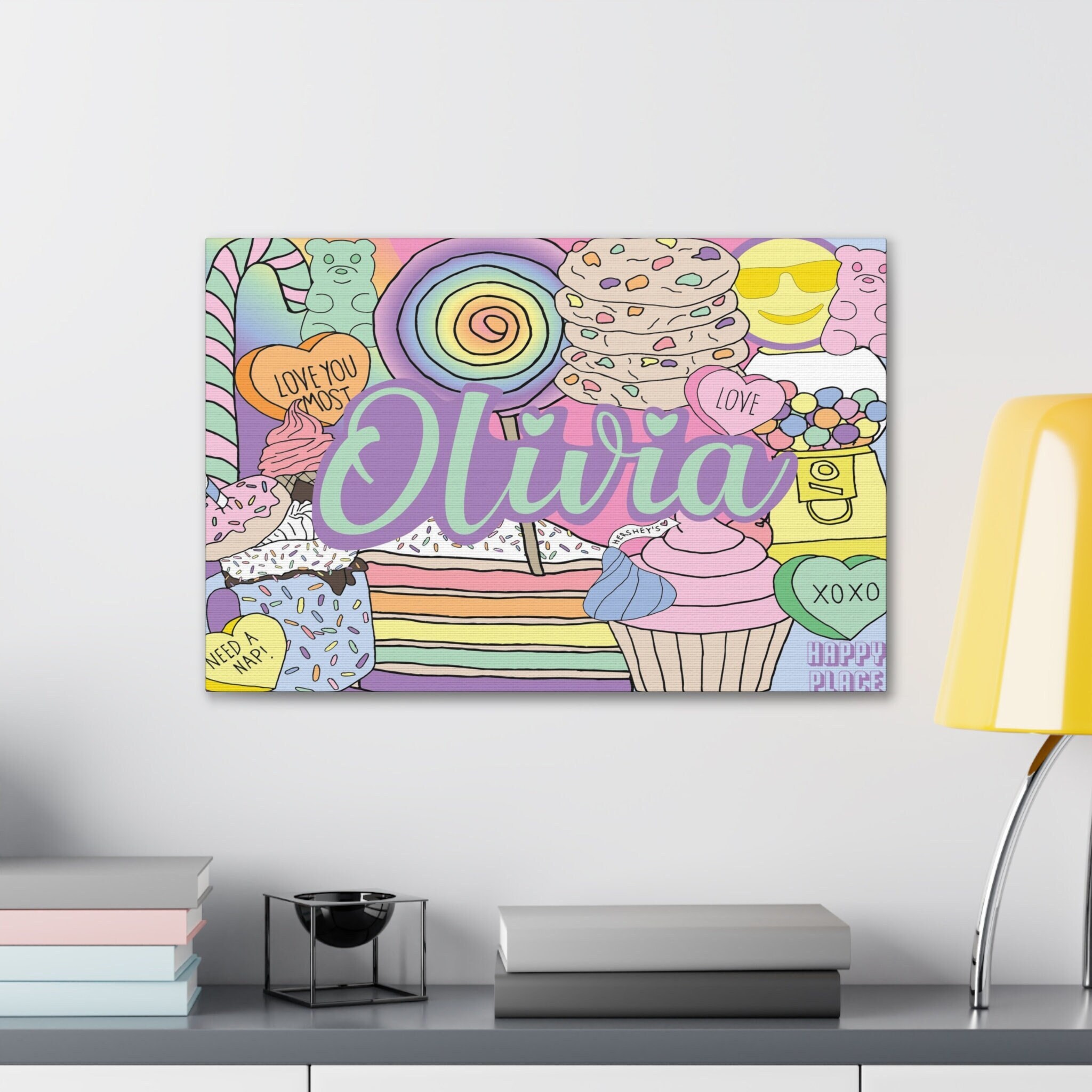 Candy and Sweets Canvas Wall Art | Favorite Snacks | Personalized Art ...
