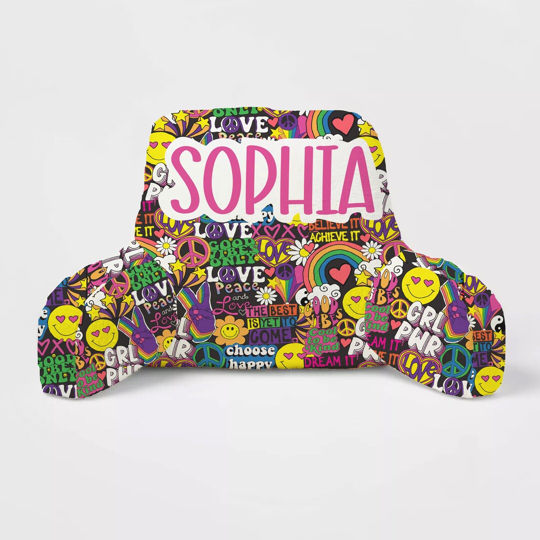 Peace & Love Backrest Pillow With Arms | Custom | Personalized | Camp ...