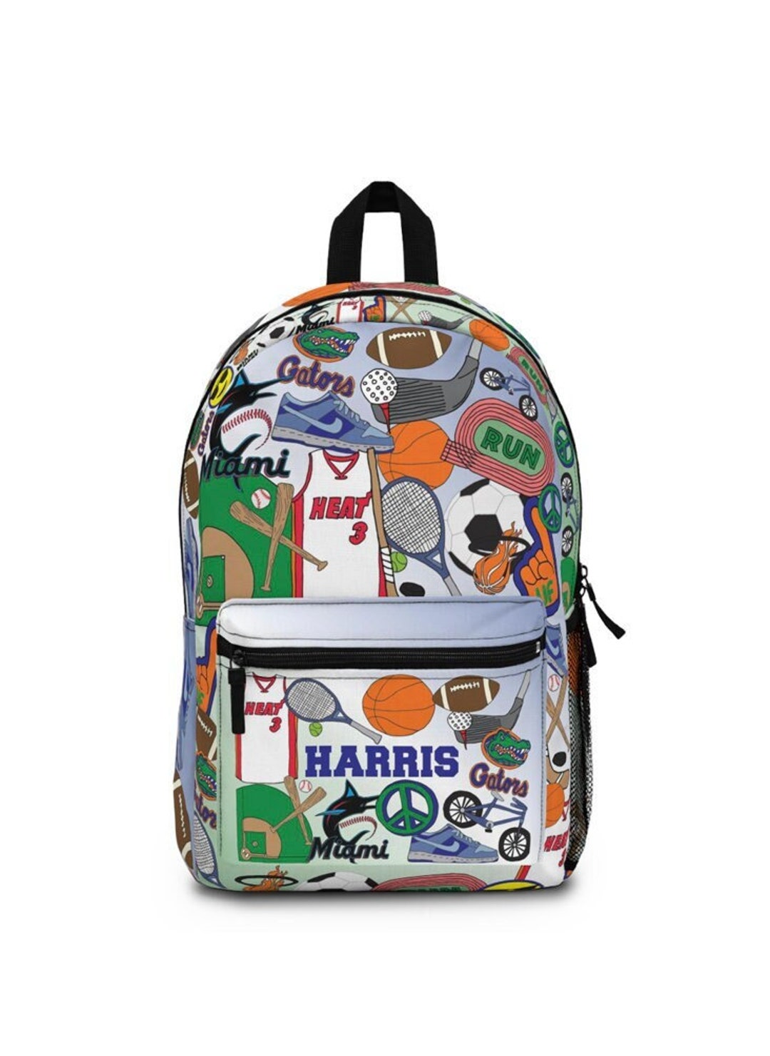Custom Backpack for Boys Sports & Play Hand Drawn Illustration ...