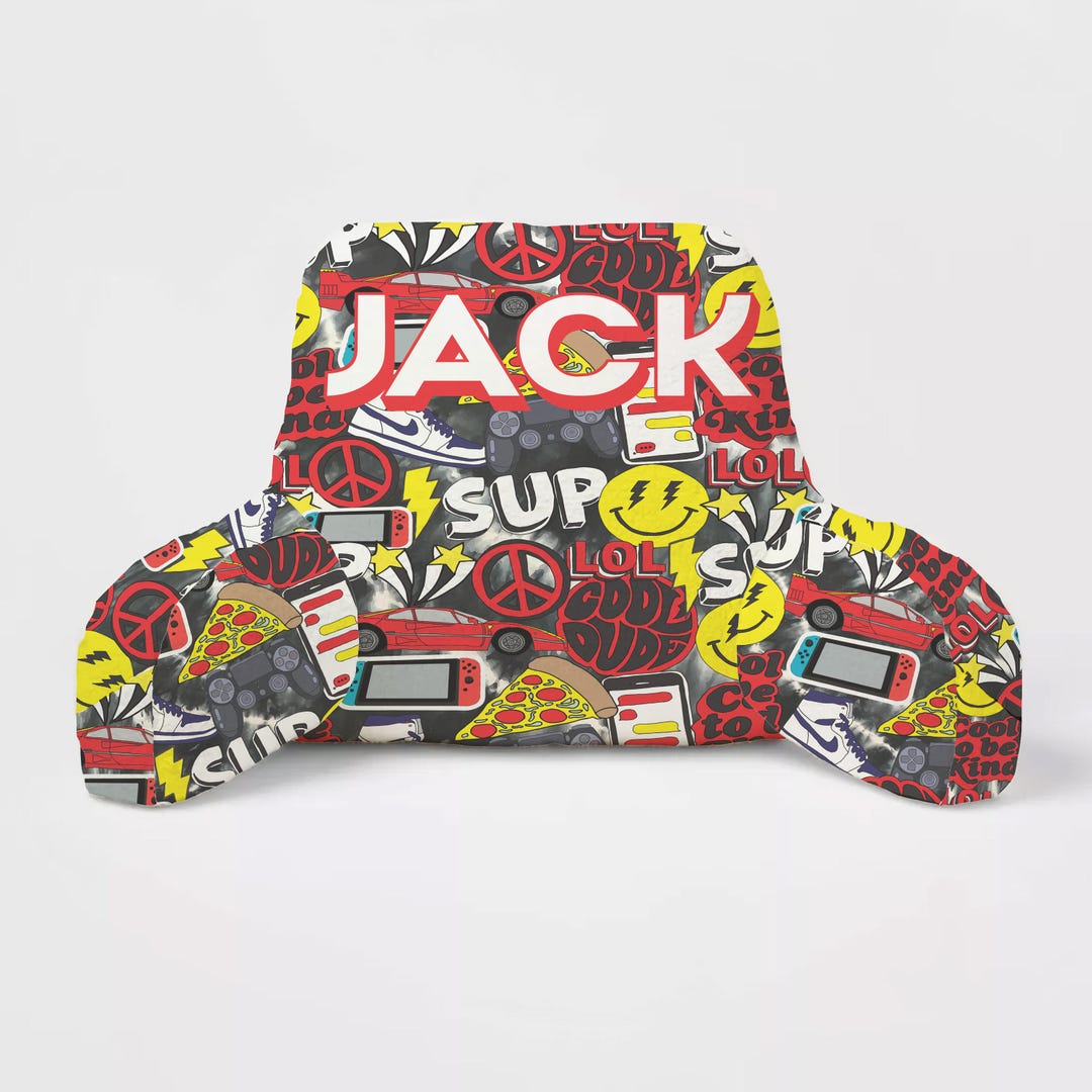 Cool Dude Backrest Pillow With Arms | Custom | Personalized | Camp Bed ...