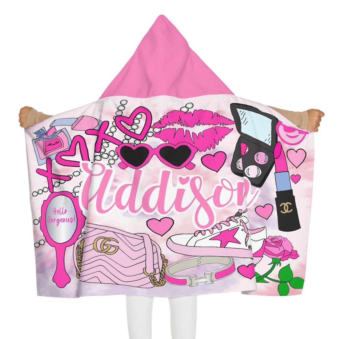 Girly Girl Theme Hooded Towel | Fashion Vibes | Custom | Personalized ...