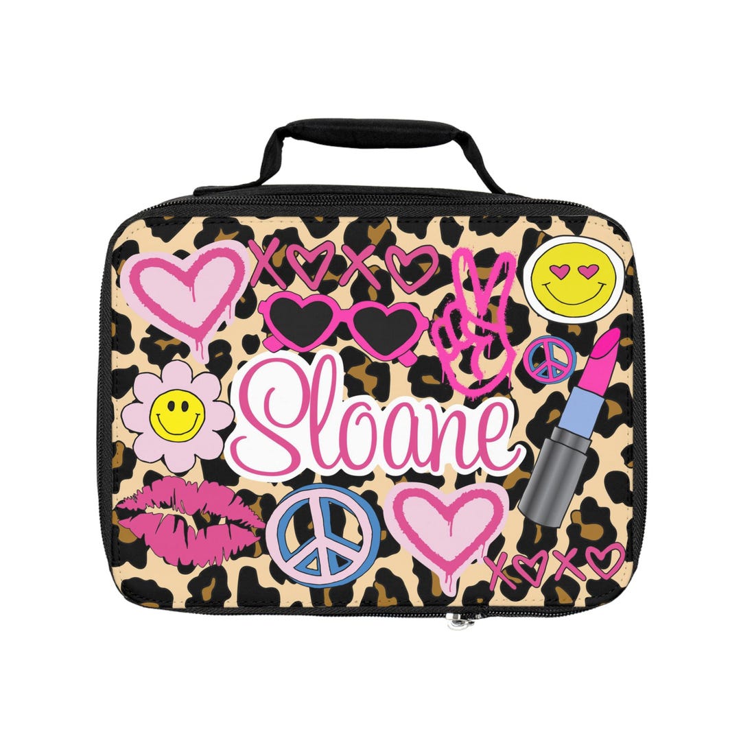 Cheetah Print Cutesy Insulated Lunch Box | Trendy Lunchbox | Custom ...
