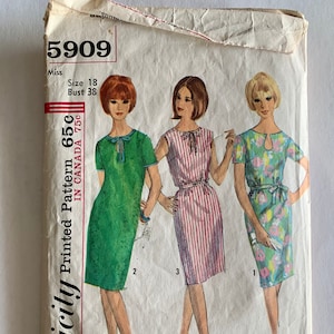 Vintage 1965 Simplicity Sewing Pattern, Dress 5909 - Etsy