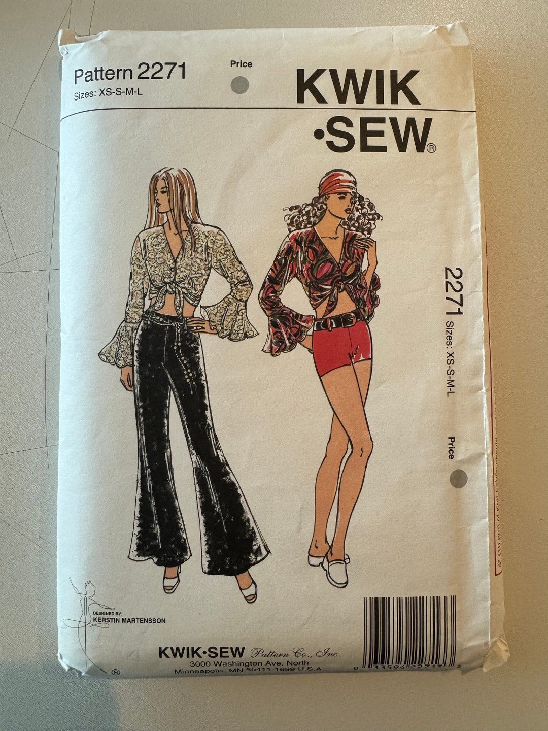 Vintage 1993 Kwik Sew Sewing Pattern 2271, Knit Shorts, Top, and Bell ...