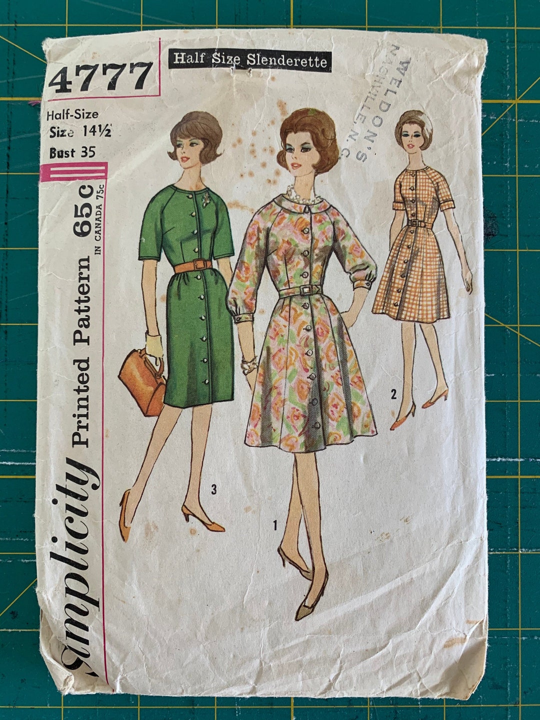 Vintage Early 1960's Simplicity Sewing Pattern, Style 4777, Dress - Etsy
