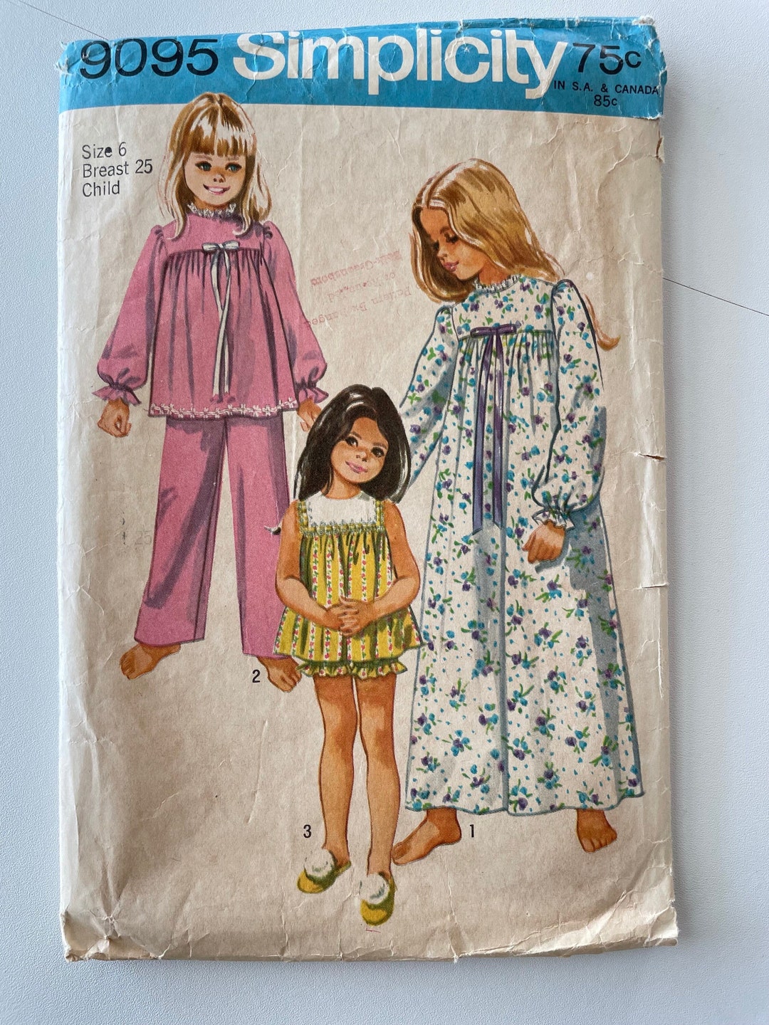 Vintage Children’s Pajamas and Nightgown, Authentic Simplicity #9095 ...