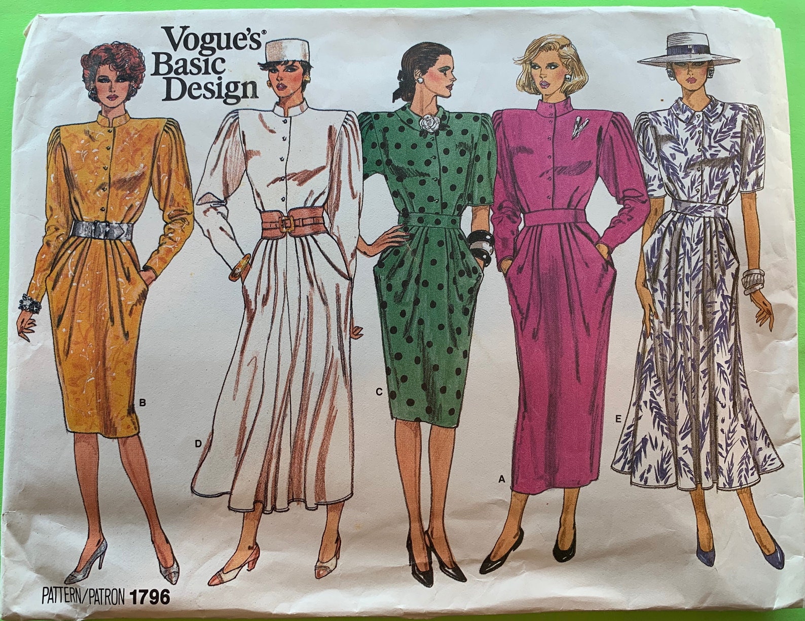 Vintage 1986 Vogue Sewing Pattern 1796 Power-shoulder Dress - Etsy