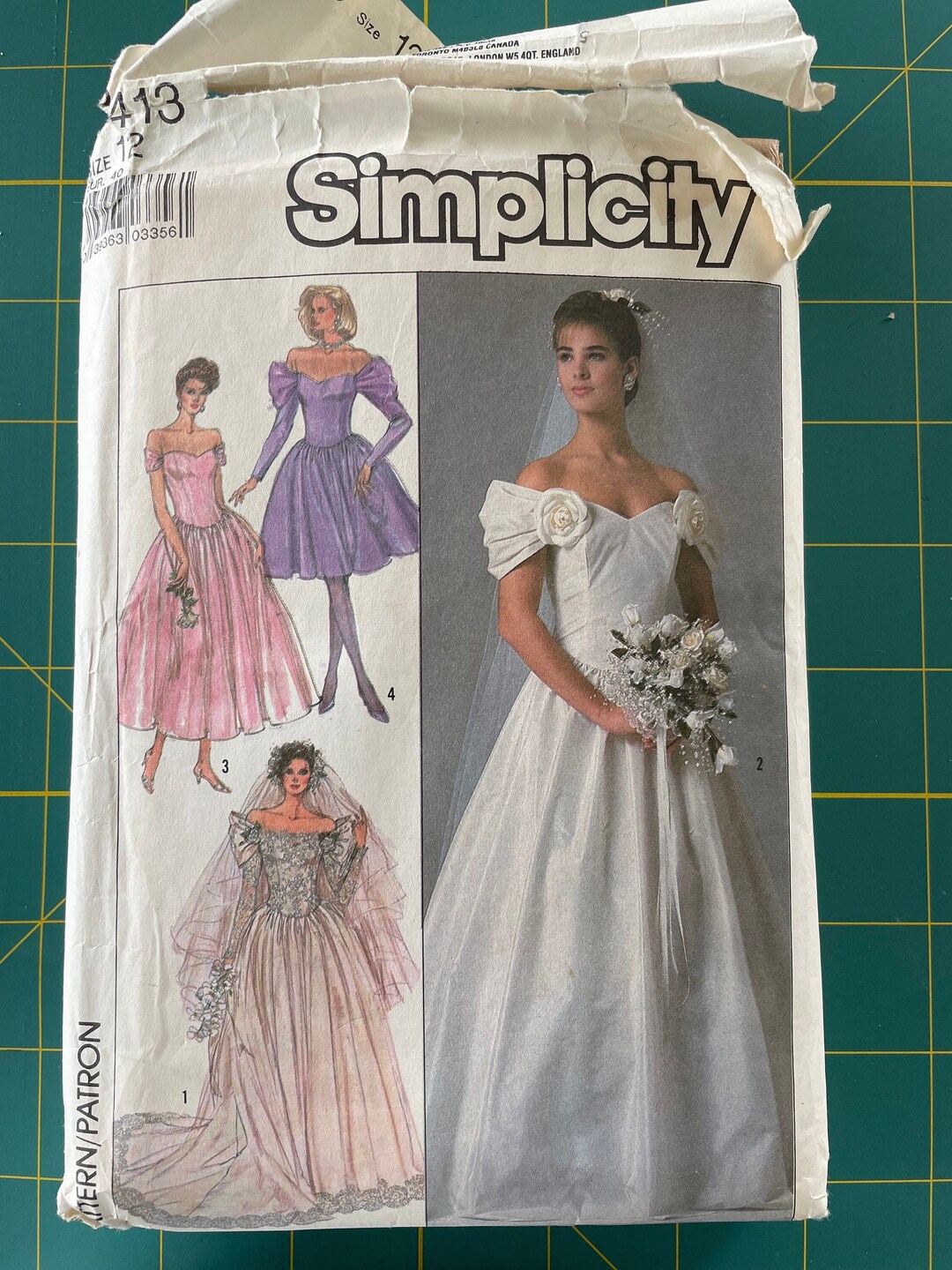 Vintage 1980's Simplicity Sewing Pattern 8413: Formal, Prom, Bridal, Wedding Dress From 1987 - Etsy
