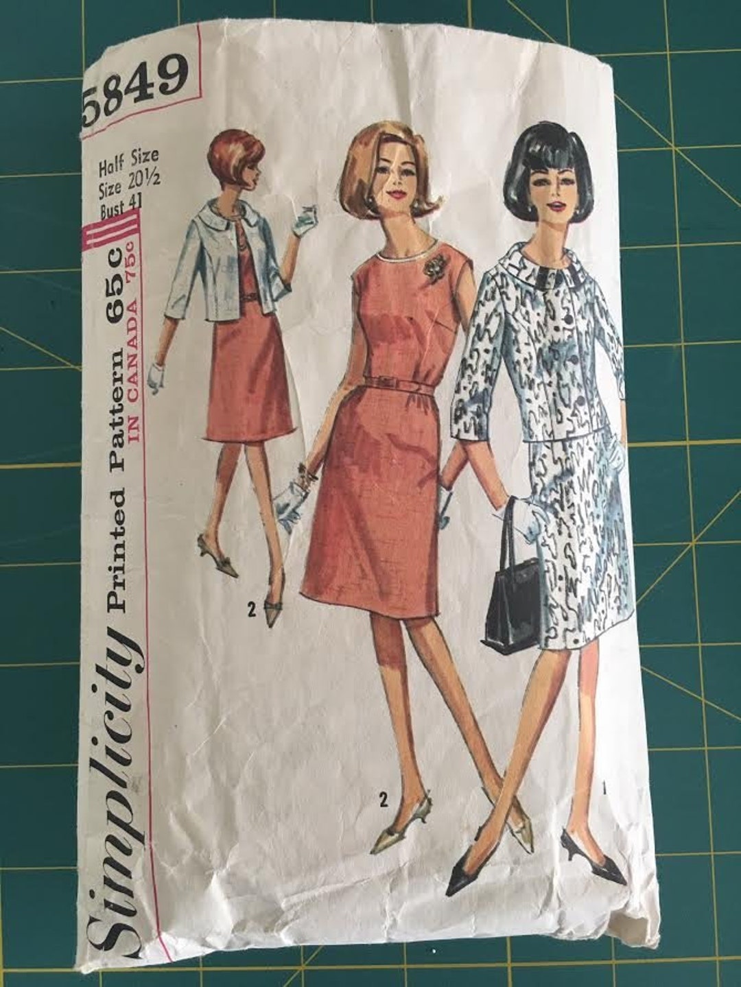 Vintage 1964 Simplicity Sewing Pattern #5849 Dress and Jacket - Etsy