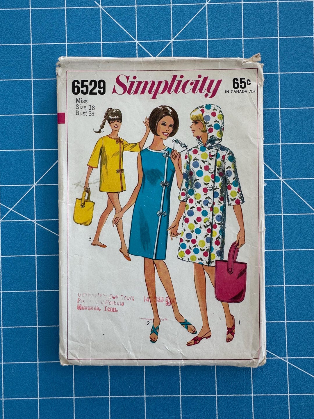 Vintage 1960's Sewing Pattern Simplicity 6529 Beach Dress, Robe, and ...