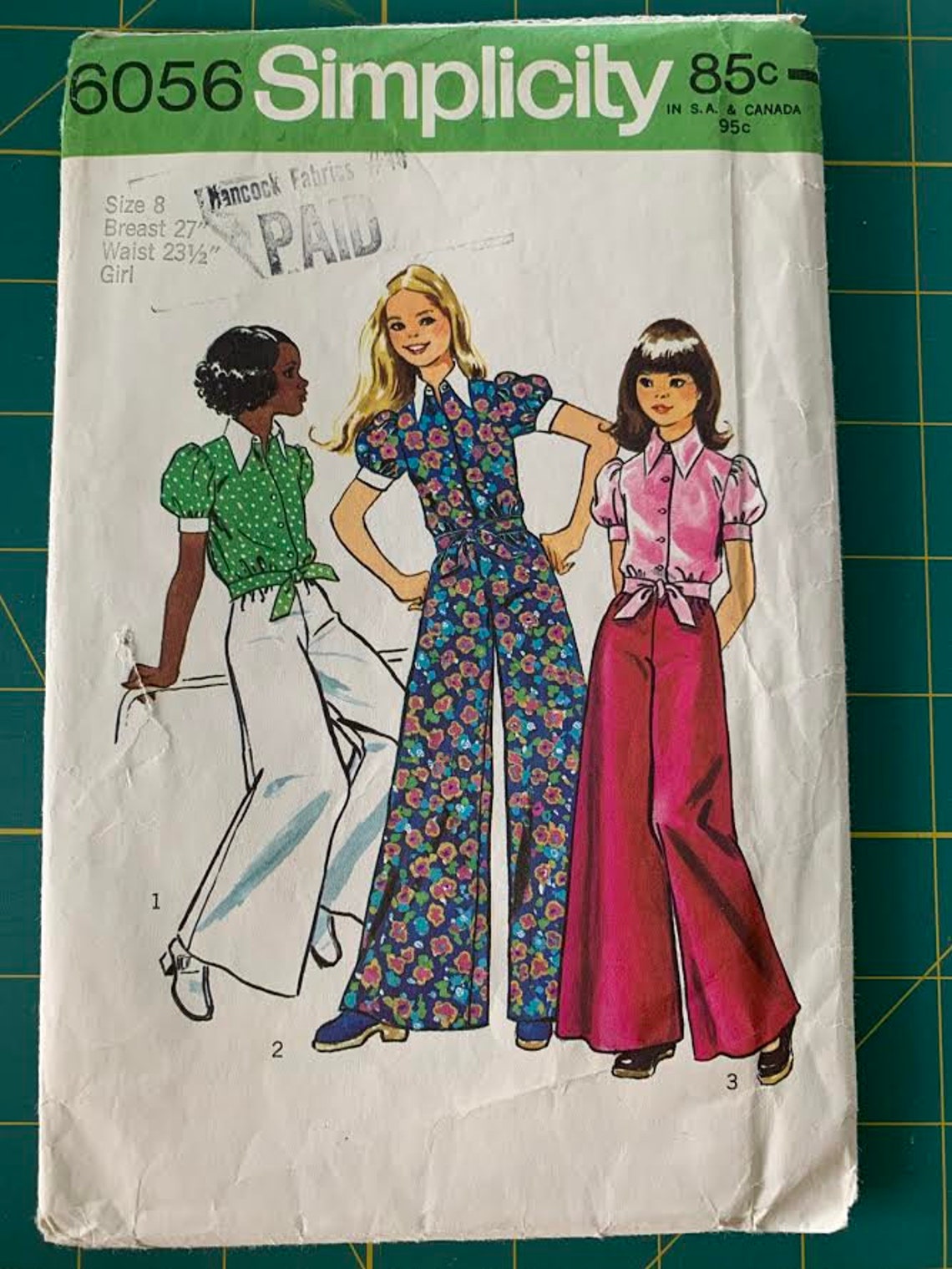 Vintage Simplicity Sewing Pattern 1973 Girl's Top and Wide Leg Pants ...