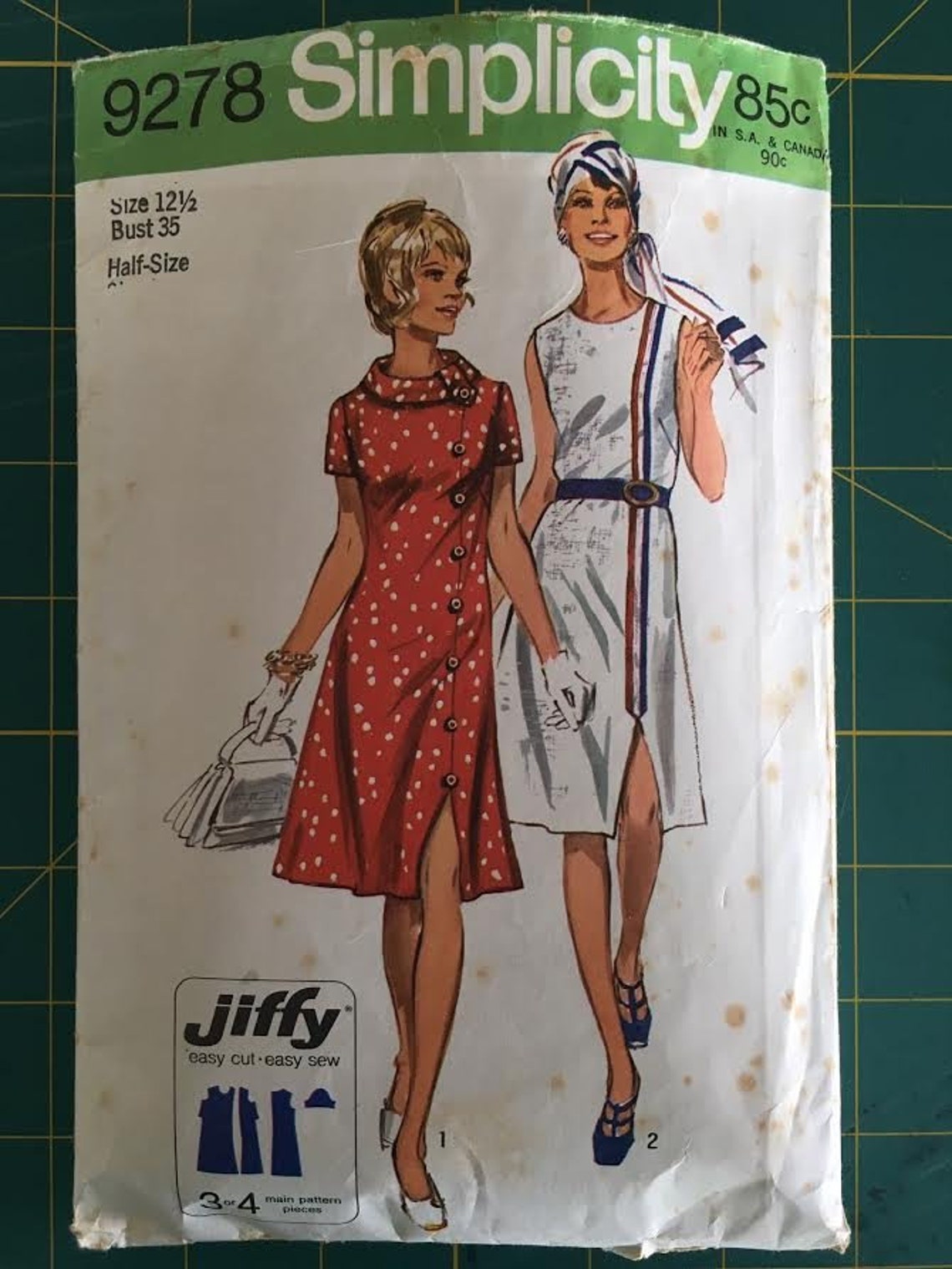 Vintage Sewing Pattern From 1971, Simplicity Dress Pattern #9278 - Etsy