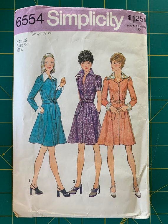 Vintage 1973 Simplicity Sewing Pattern Dress 6554 | Etsy