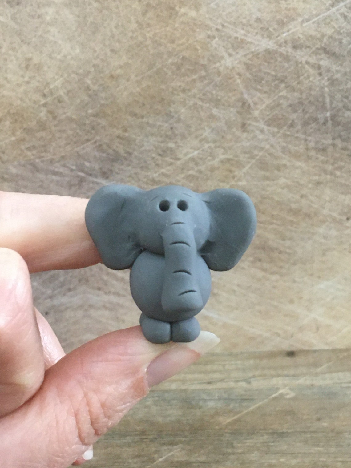 Elephant clay figure handmade miniature model | Etsy