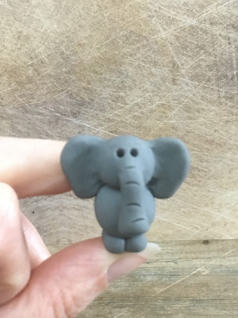 Elephant clay figure handmade miniature model | Etsy