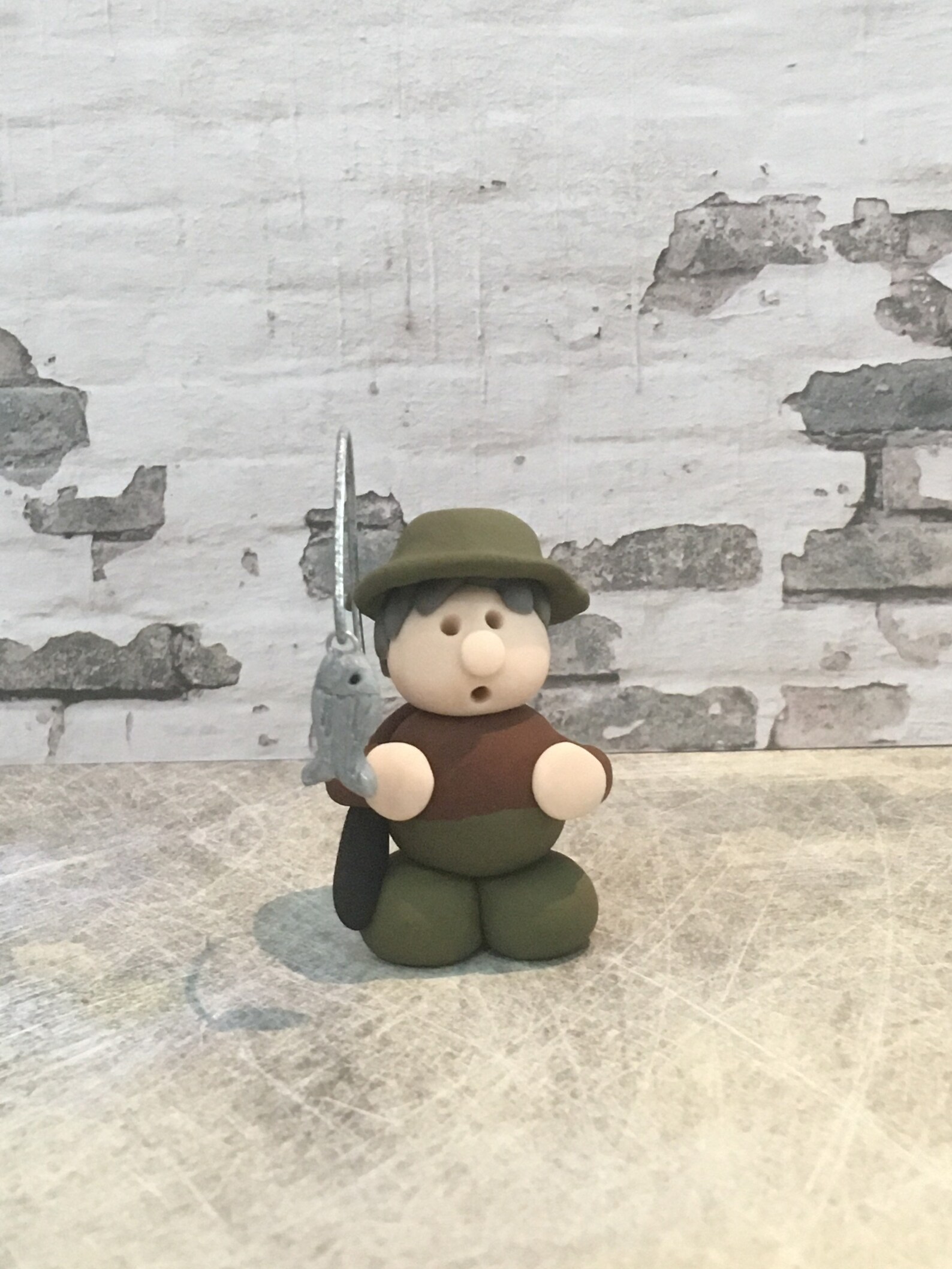 Fisherman Clay Figure Handmade Model - Etsy UK