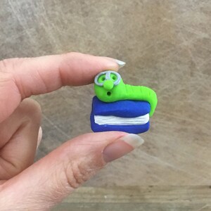 Bookworm Clay Figure Miniature Model - Etsy UK