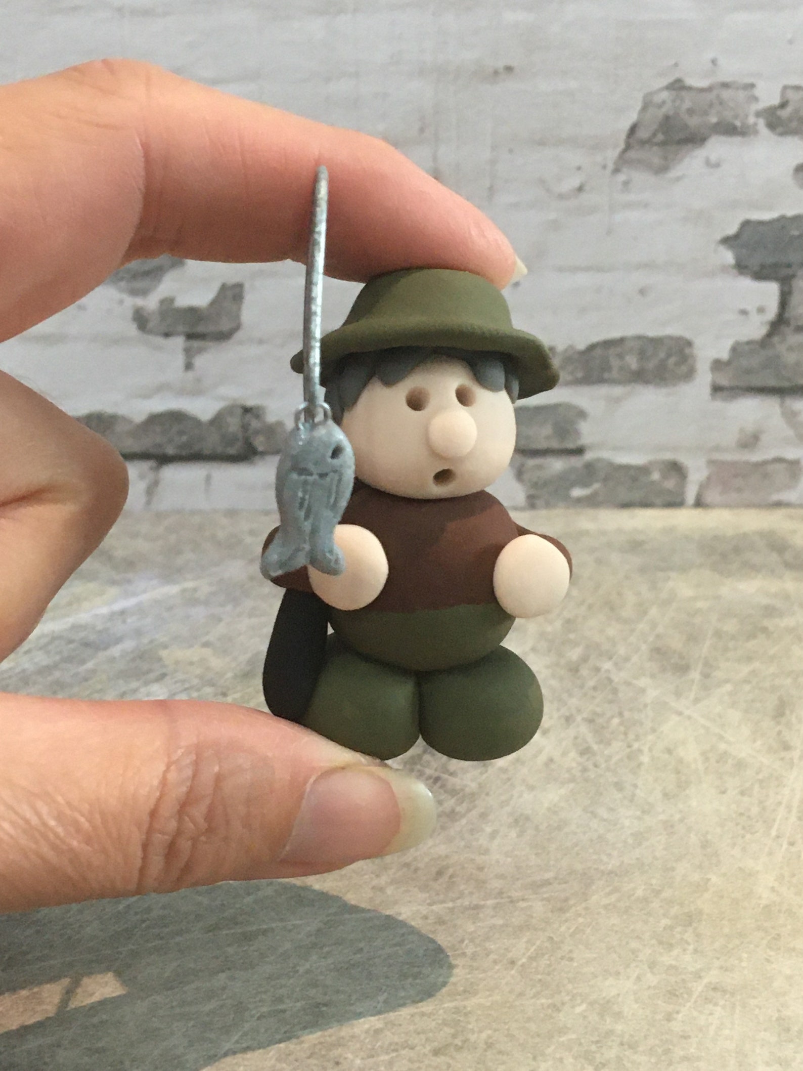 Fisherman Clay Figure Handmade Model - Etsy UK